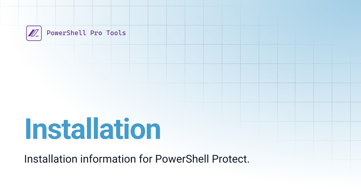 Installation | PowerShell Pro Tools